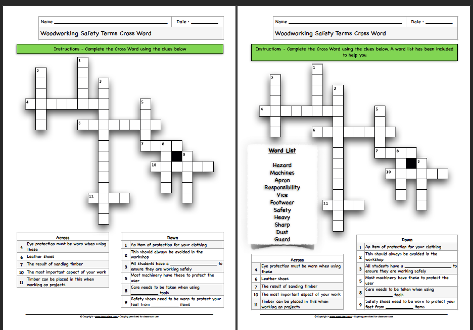 Woodwork Lessons for Busy Teachers Set 1 - "Safety" | Made By Teachers