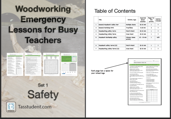 Woodwork Lessons for Busy Teachers Set 1 - "Safety" - Made By Teachers
