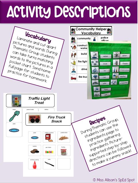 Community Helpers Thematic Unit for Preschool, Elementary, and Special ...