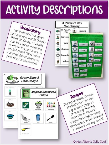St.Patrick's Day Thematic Unit for Preschool, Elementary, and Special ...