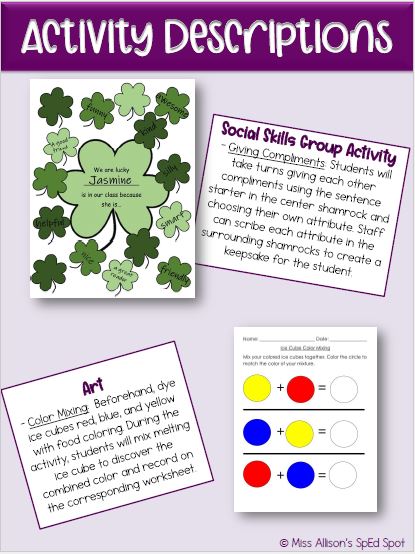 St.Patrick's Day Thematic Unit for Preschool, Elementary, and Special ...