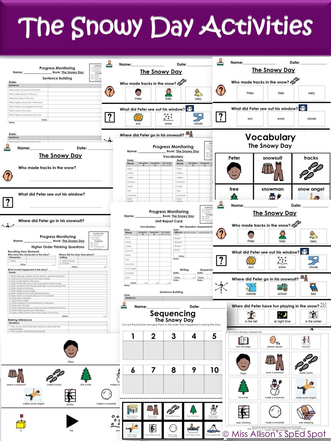 Snow and Winter Thematic Unit for Preschool, Elementary, and Special Ed ...