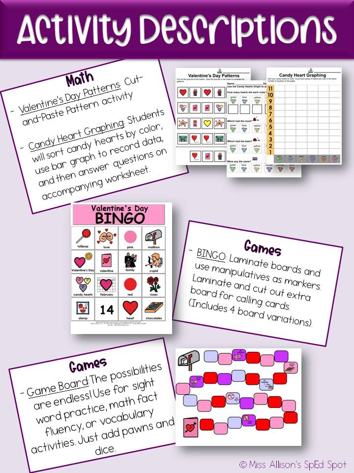 Valentine's Day Thematic Unit for Preschool, Elementary, and Special Ed ...