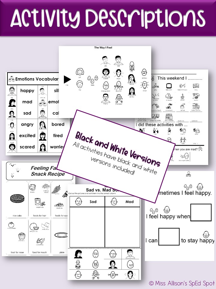 Emotions Thematic Unit for Preschool, Elementary, and Special Education ...