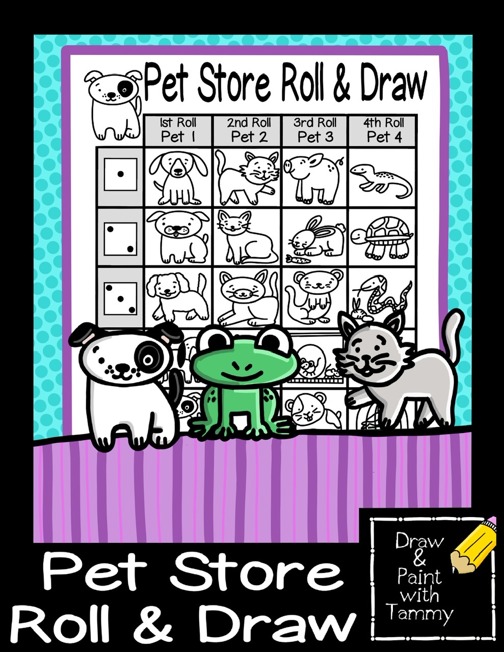 Pet Store Roll and Draw Printable Art Game and Art Sub Lesson | Made By ...