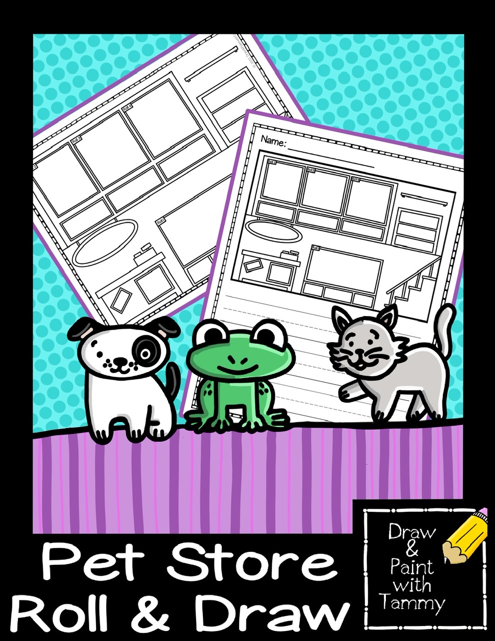 Pet Store Roll and Draw Printable Art Game and Art Sub Lesson | Made By ...