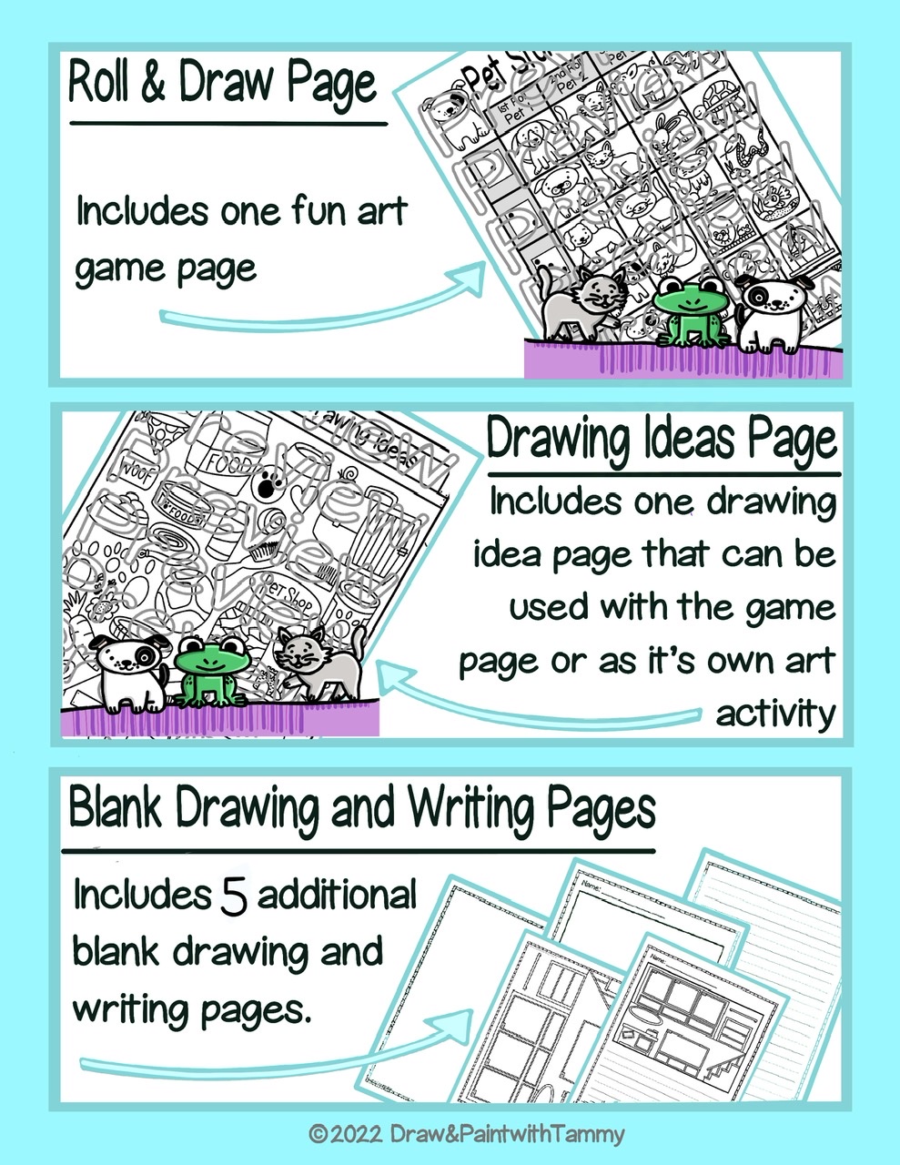 Pet Store Roll and Draw Printable Art Game and Art Sub Lesson | Made By ...