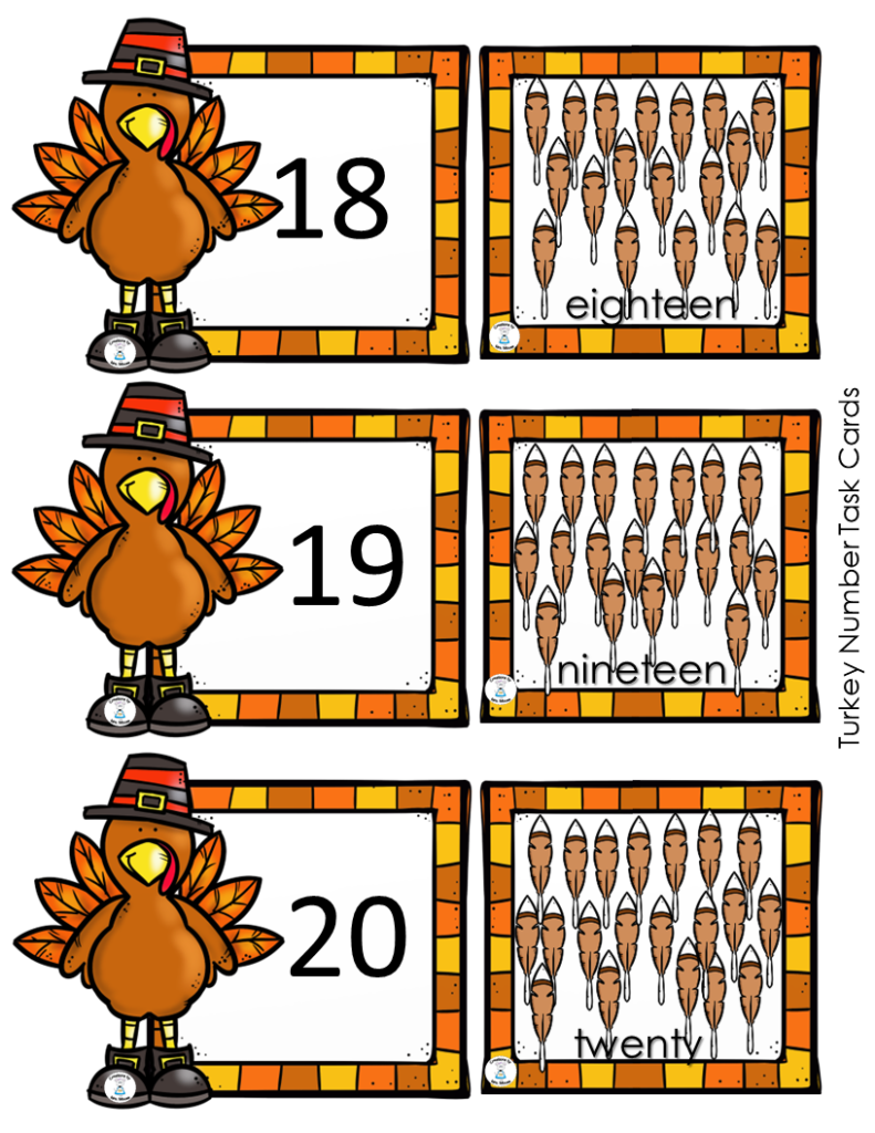 Counting (1-20) - Turkey Number Match | Made By Teachers