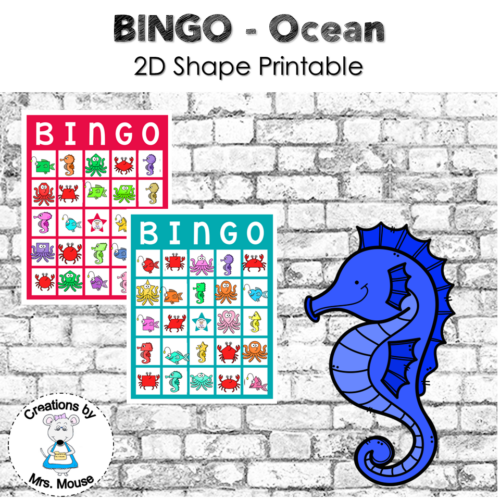 Shapes - 2D Shapes Ocean Bingo - Made By Teachers