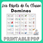 FRENCH Classroom Objects / Les Objets de la Classe Dominos [Printable ...