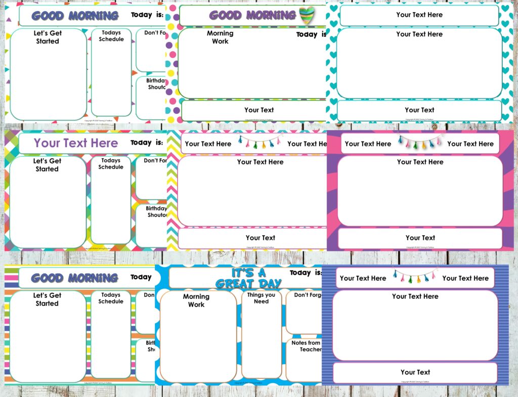 Digital Morning Meeting and Assignment Slides in Bright Colors - Made ...