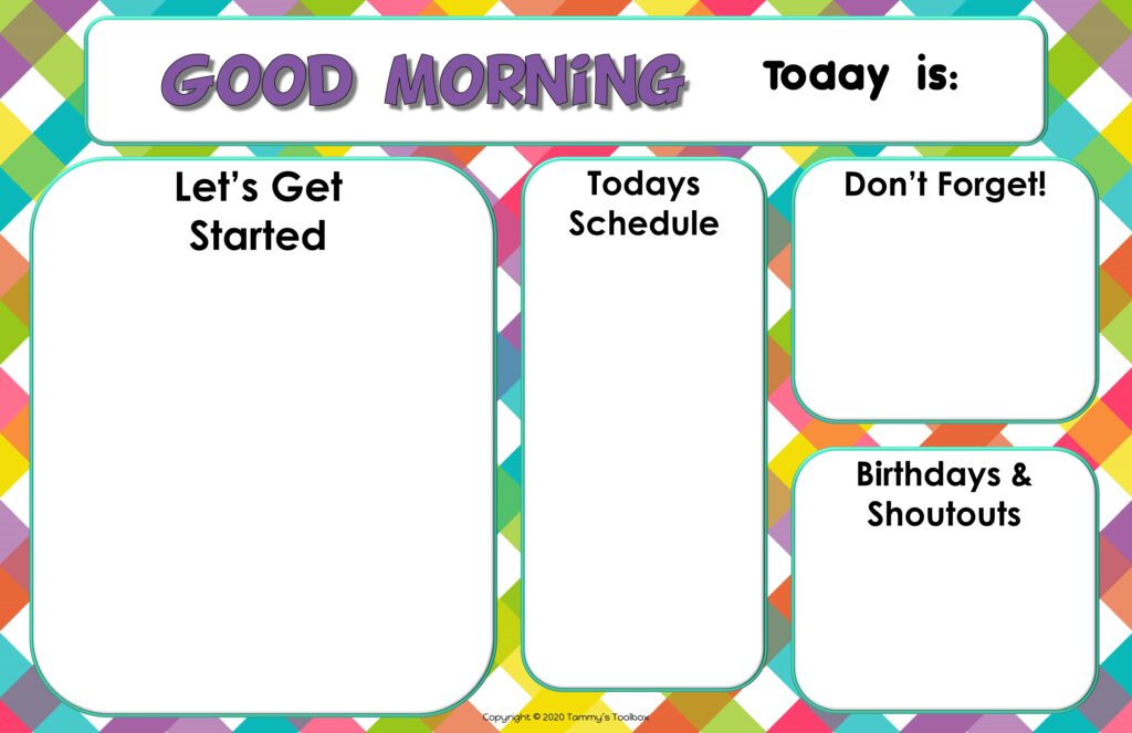Digital Morning Meeting and Assignment Slides in Bright Colors - Made ...
