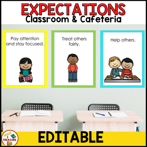 Classroom And Cafeteria Expectations | Editable | Bold and Bright ...