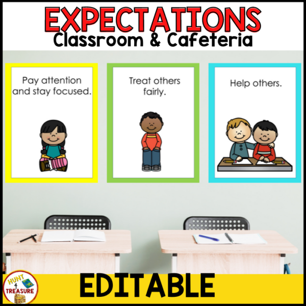 Classroom And Cafeteria Expectations | Editable | Bold and Bright ...