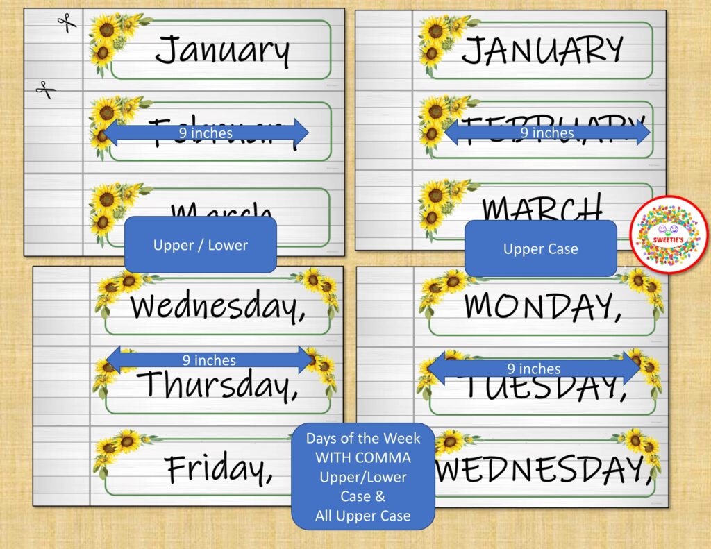 Daily Flip Calendar 2022 to 2051 Farmhouse Sunflowers Theme | Made By ...