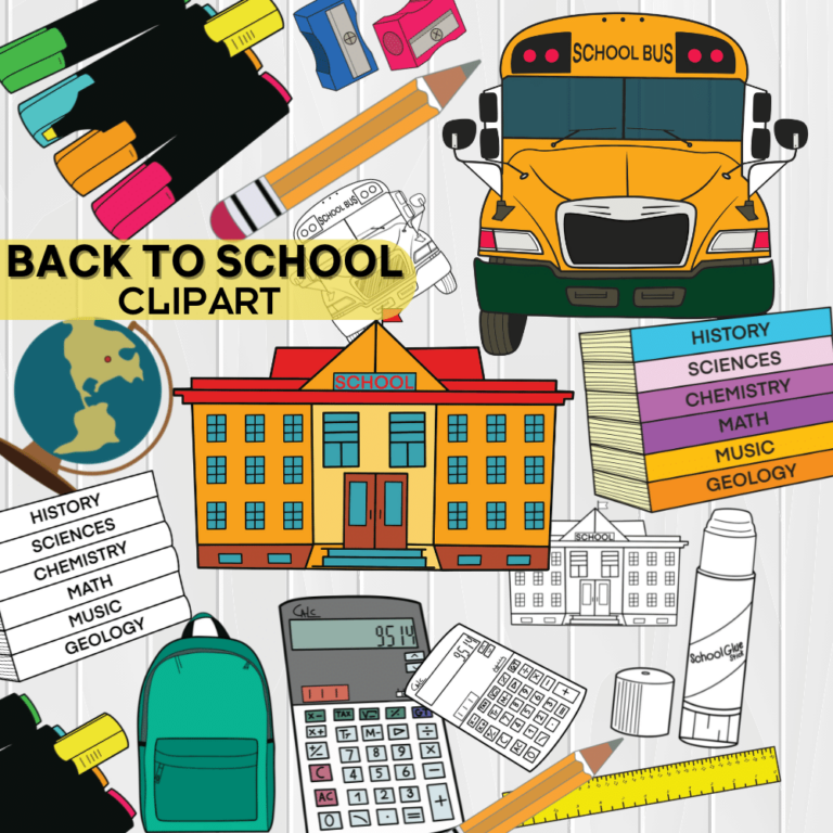 Back to School Clip Art ,Back to school Classroom Decor (Supplies ...