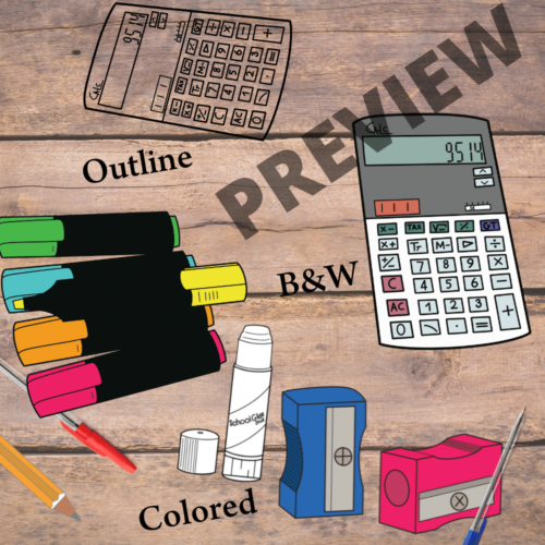 Back to School Clip Art ,Back to school Classroom Decor (Supplies ...