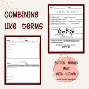 Combining Like Terms Notes - Made By Teachers