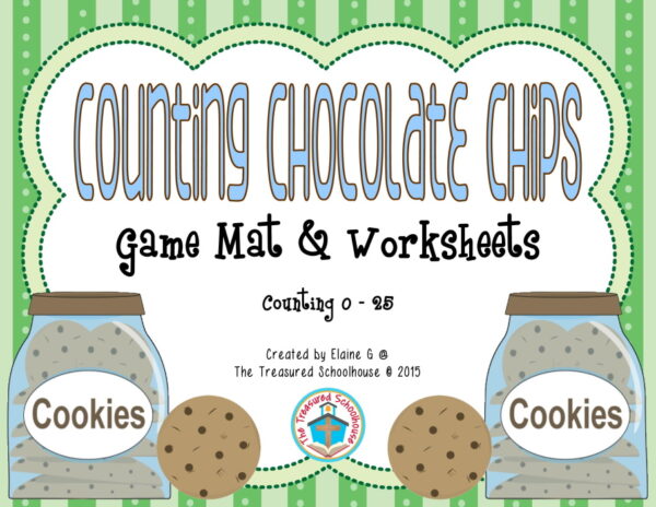 Counting Chocolate Chips 0-25 Game Mat with Matching Cards & Worksheets ...