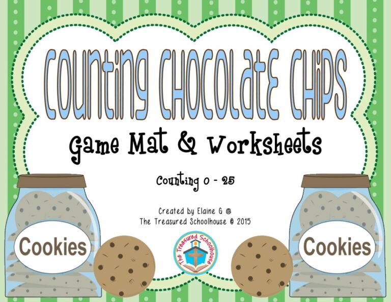 Counting Chocolate Chips 0-25 Game Mat with Matching Cards & Worksheets ...