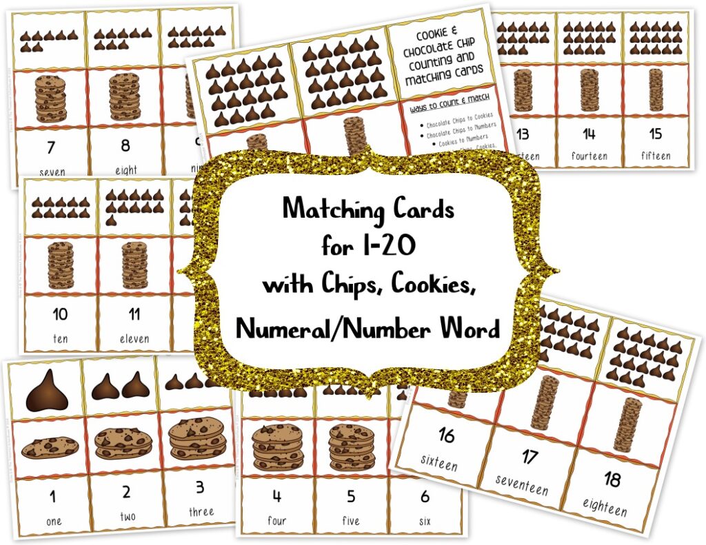 Counting Chocolate Chips 0-25 Game Mat with Matching Cards & Worksheets ...