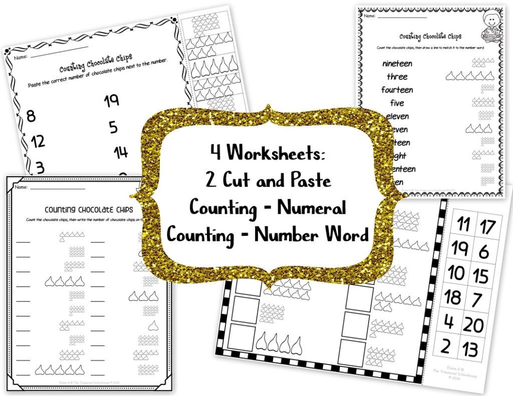 Counting Chocolate Chips 0-25 Game Mat with Matching Cards & Worksheets ...