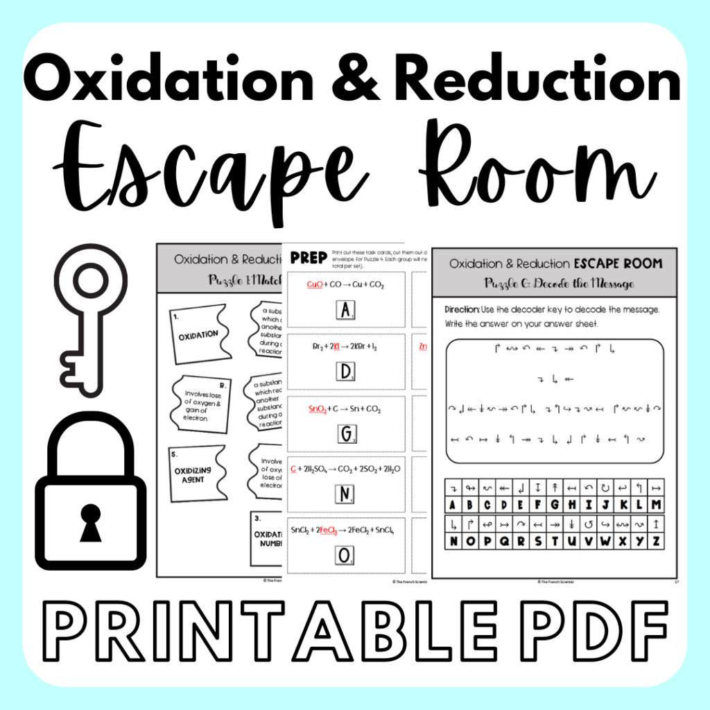 CHEMISTRY Balancing Chemical Equation Escape Room Activity #2 ...