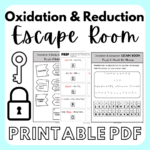 CHEMISTRY REDOX Oxidation & Reduction Escape Room Activity [Printable ...
