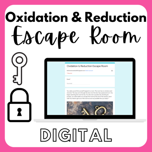 CHEMISTRY REDOX Oxidation & Reduction Escape Room Activity [Printable ...