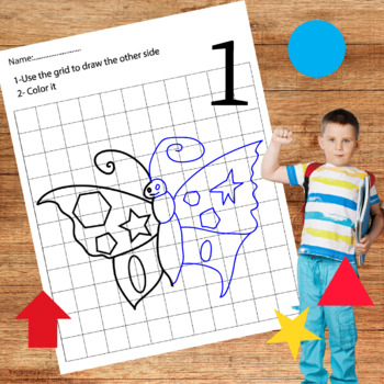 Butterfly Symmetry Drawings, Butterflies On Grid Spring Activity | Made ...