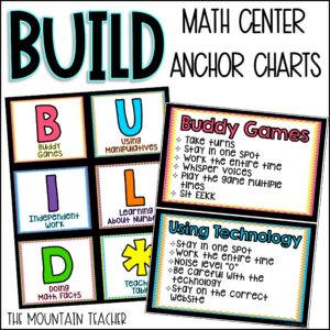 BUILD Math Center Anchor Charts and Posters - Made By Teachers