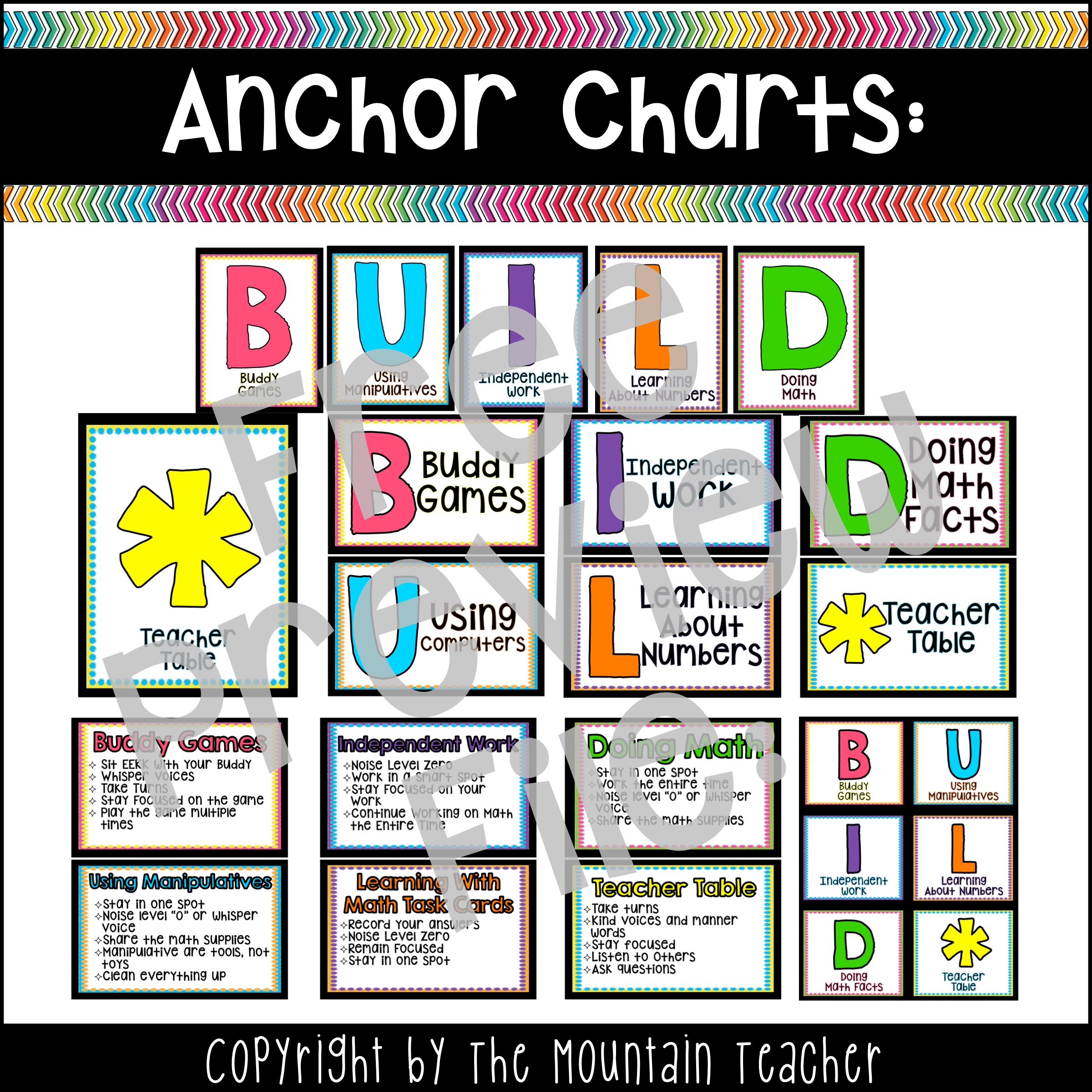 BUILD Math Center Anchor Charts and Posters | Made By Teachers