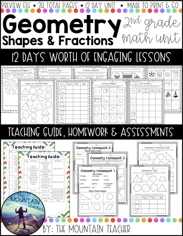 Geometry Worksheets and Assessments | Printable and Google Slides ...
