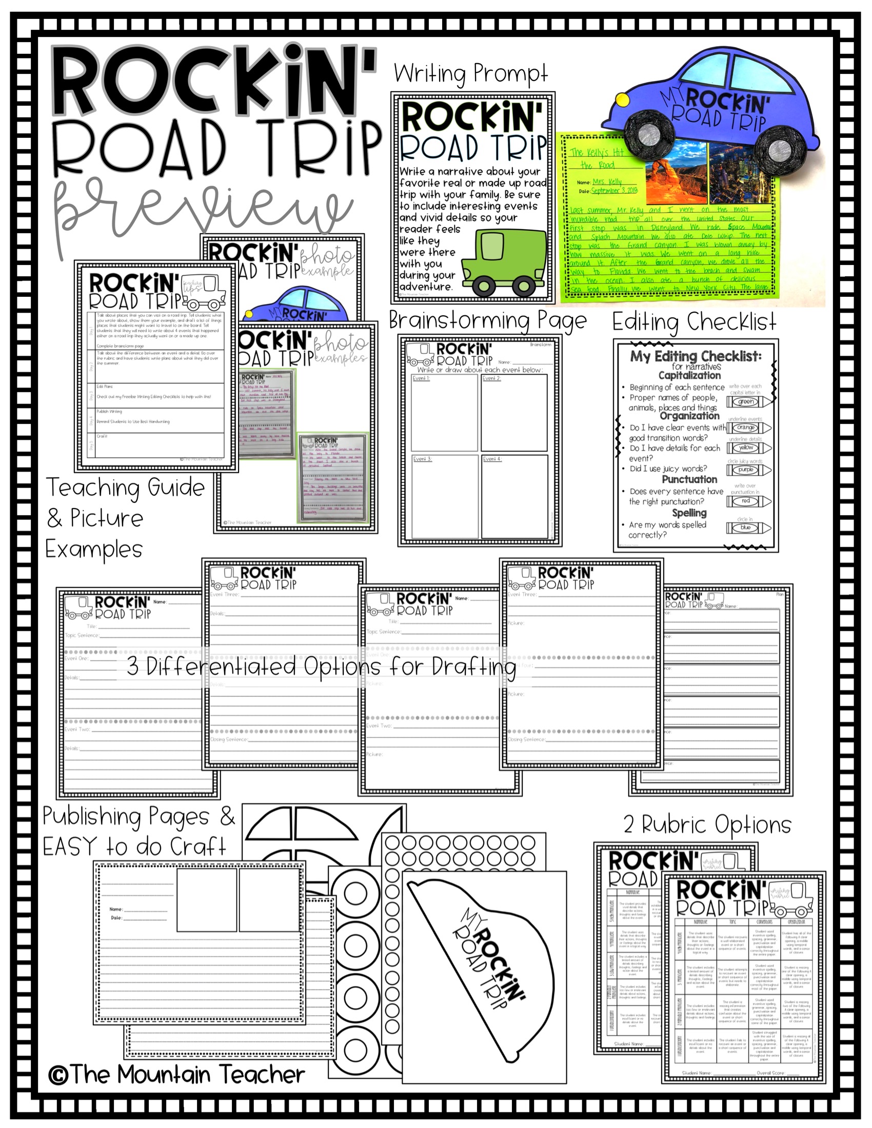 Road Trip Imaginative Narrative Writing Prompt and Activity | Made By ...