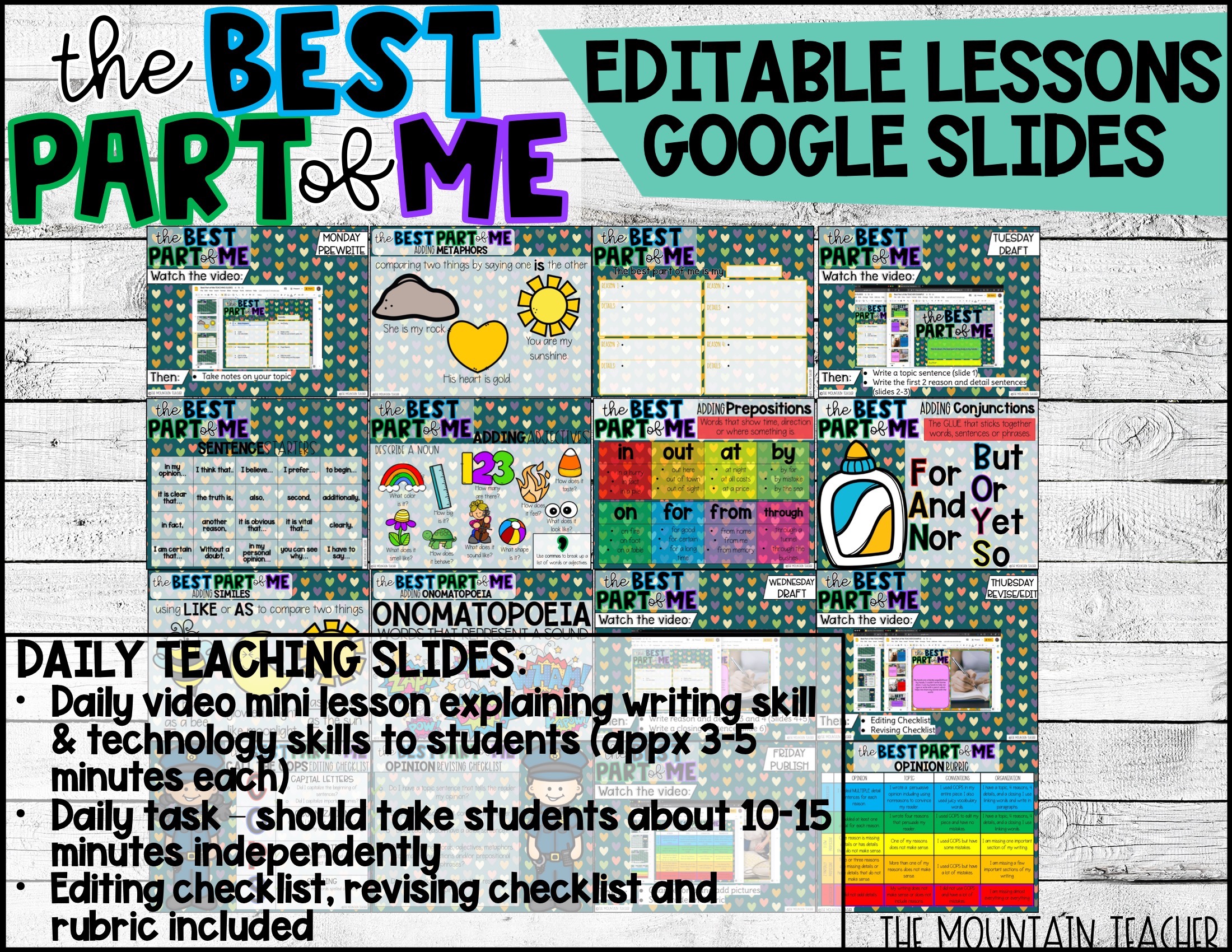 The Best Part of Me Opinion Writing Project Digital Google Slides ...