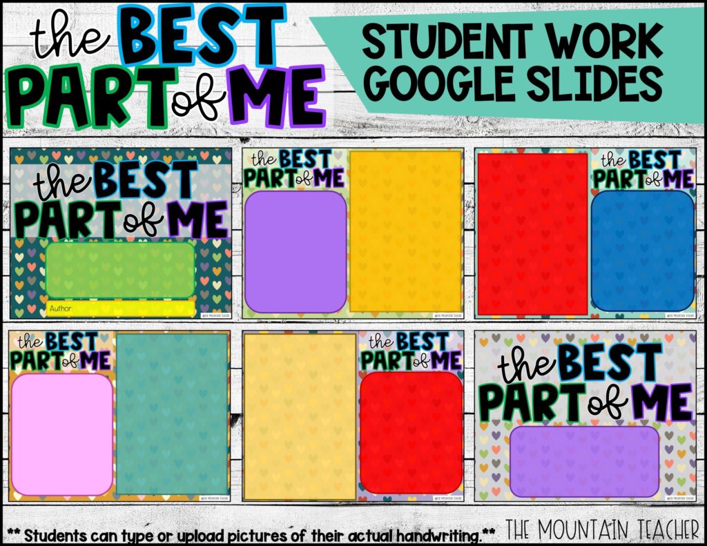 The Best Part of Me Opinion Writing Project Digital Google Slides ...