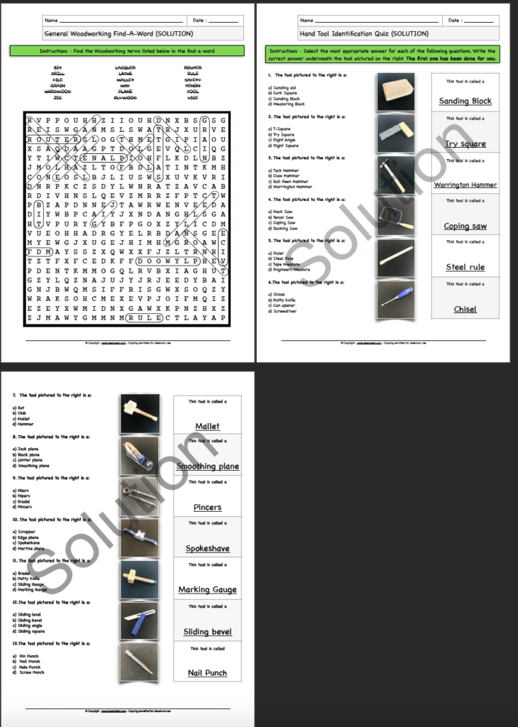 Woodwork Lessons for Busy Teachers Set 2 - "General Woodwork" | Made By ...