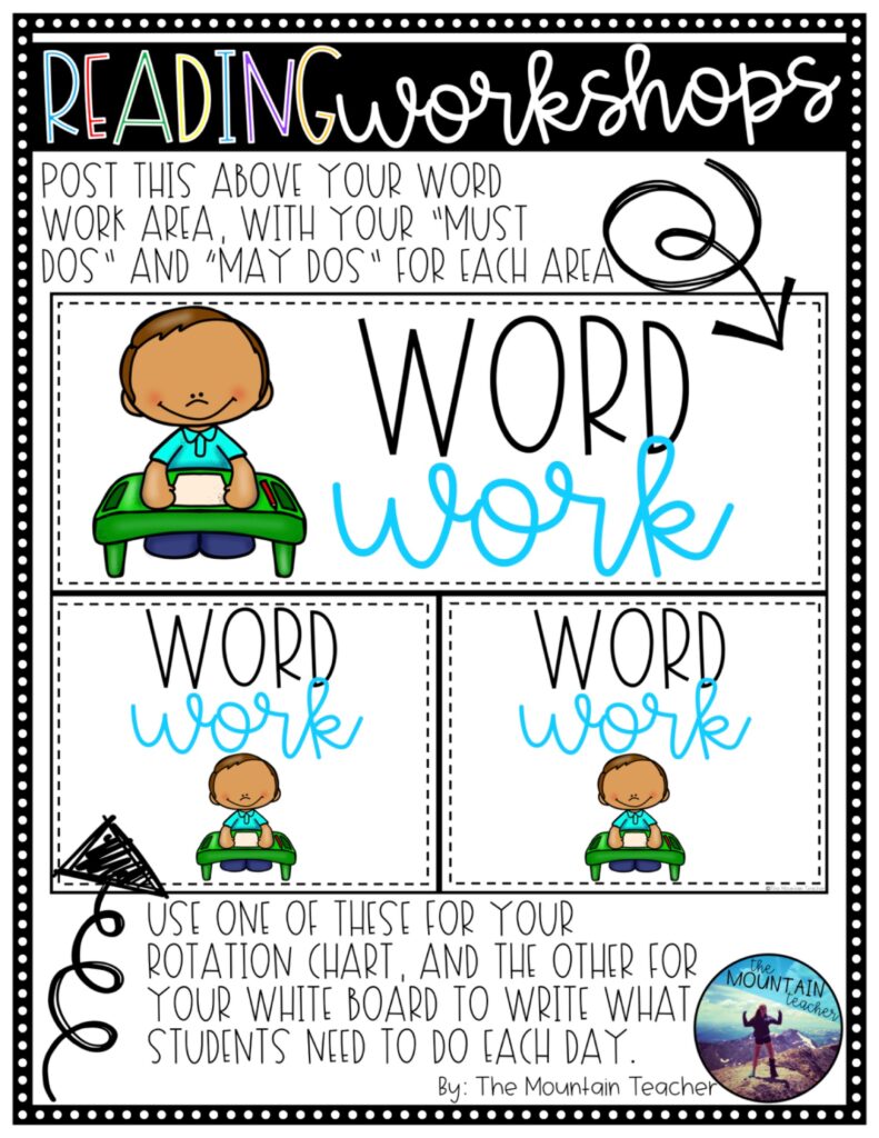 Editable Reading Workshop Signs | Must Do May Do Editable - Made By ...