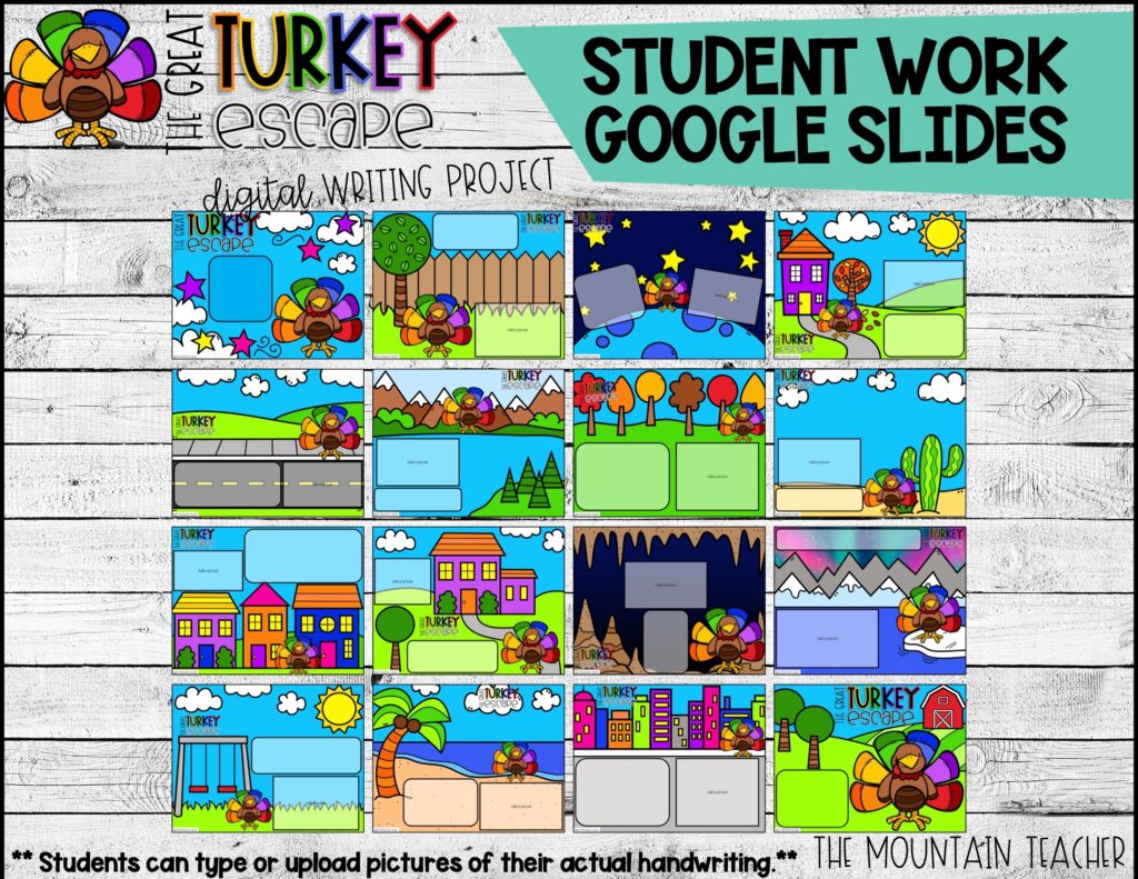 Digital Thanksgiving Google Slides Narrative Writing Prompt and Videos ...