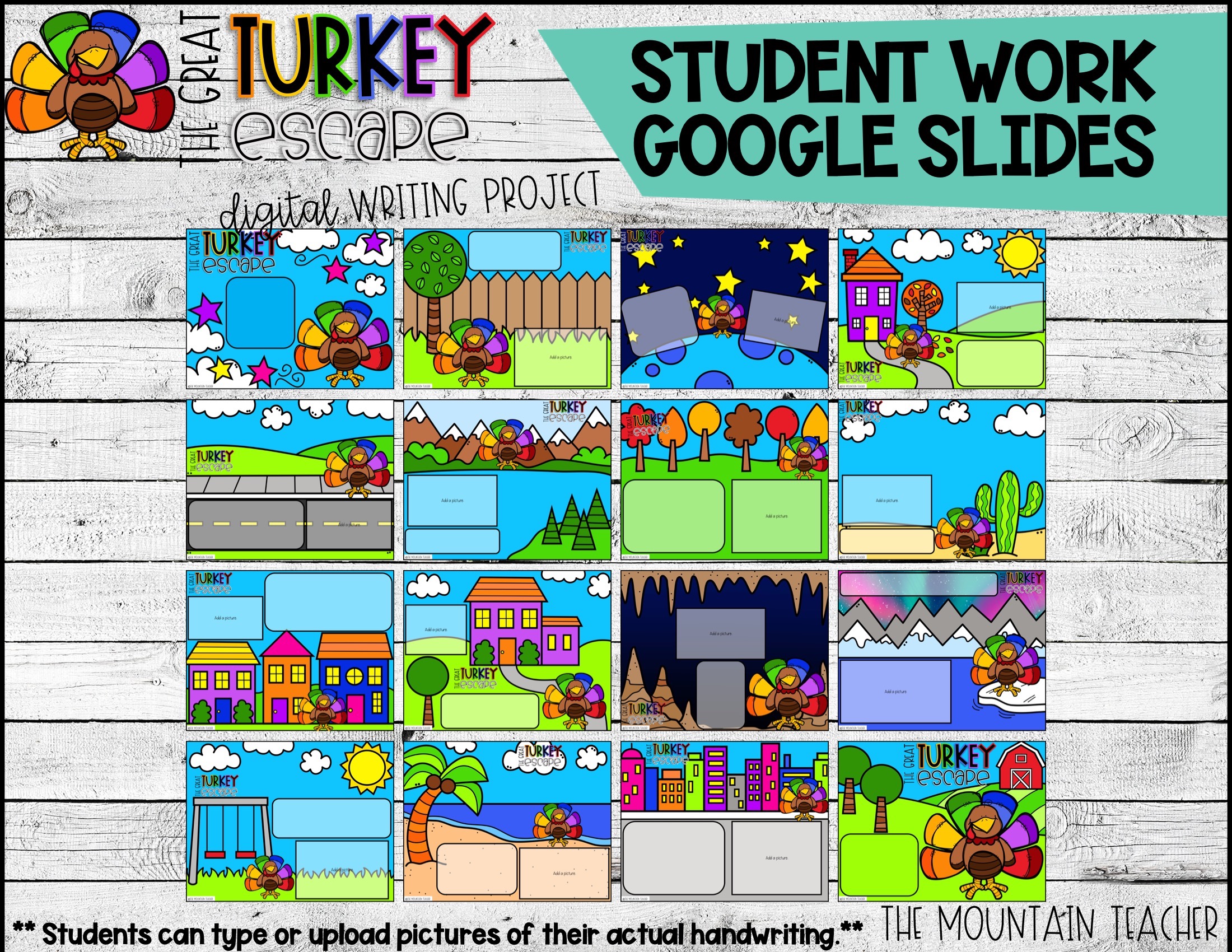 Digital Thanksgiving Google Slides Narrative Writing Prompt and Videos ...
