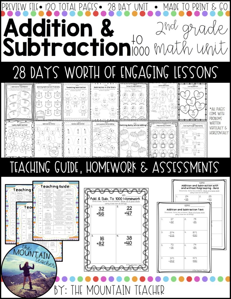 2 and 3 Digit Addition and Subtraction Worksheets | Print and Google ...
