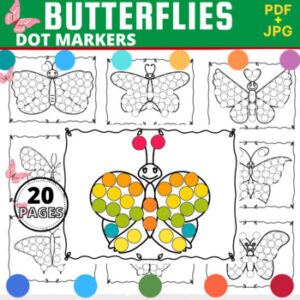 20 Butterflies Dot Markers Printables |Spring Coloring Pages | Made By ...