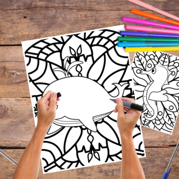 Ocean Animals Mindfulness Coloring Pages Summer Activities - Made By ...