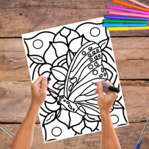 Butterflies Mindfulness Coloring Sheets Mandala, Summer Activity | Made ...