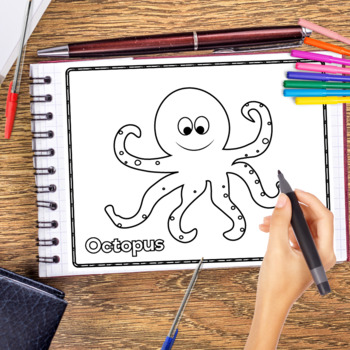 Ocean Animals Coloring Pages Activity Book For Toddler,Summer ...