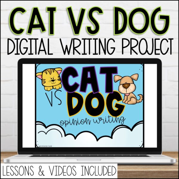 Digital Cat vs Dog Google Slides Opinion Writing Prompt with Videos ...