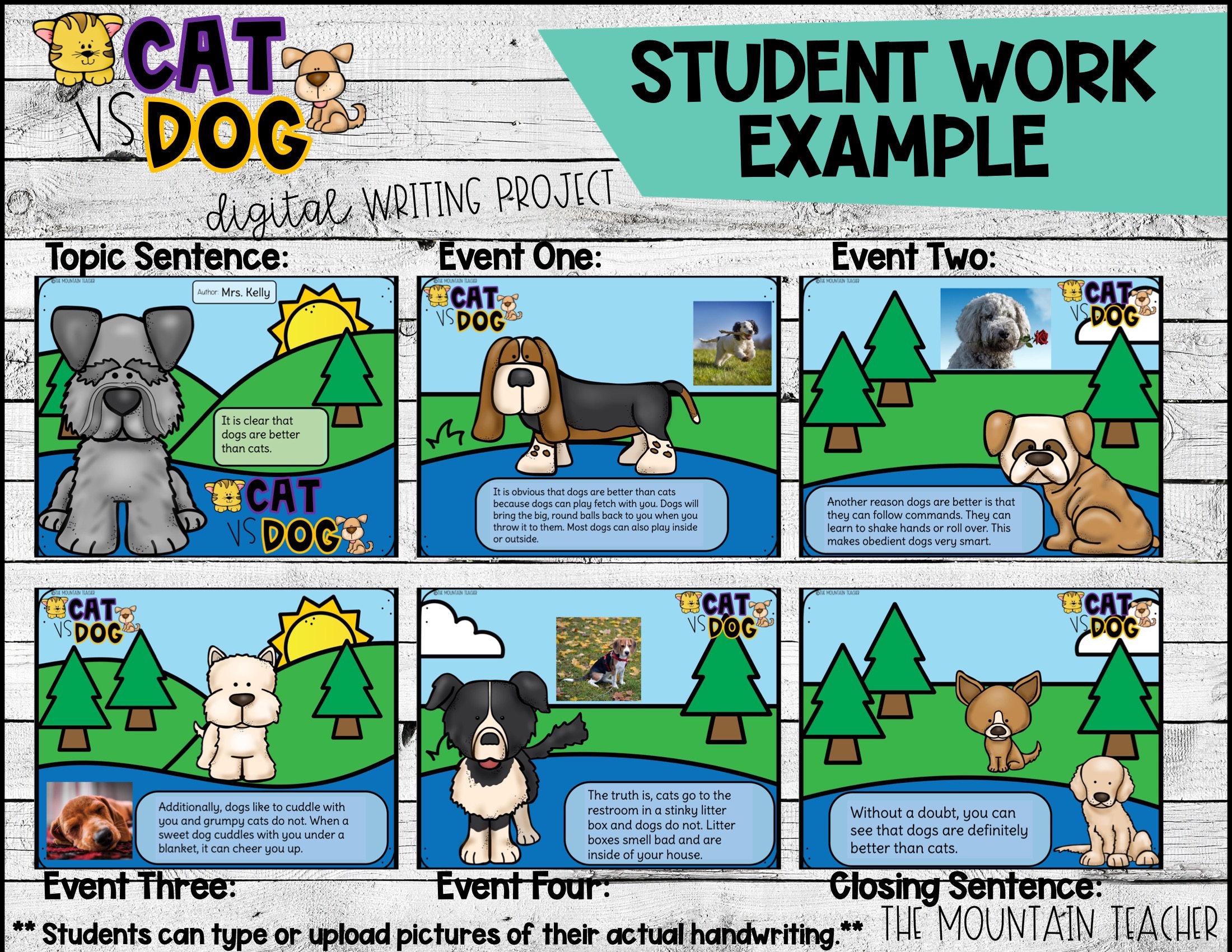 Digital Cat vs Dog Google Slides Opinion Writing Prompt with Videos ...