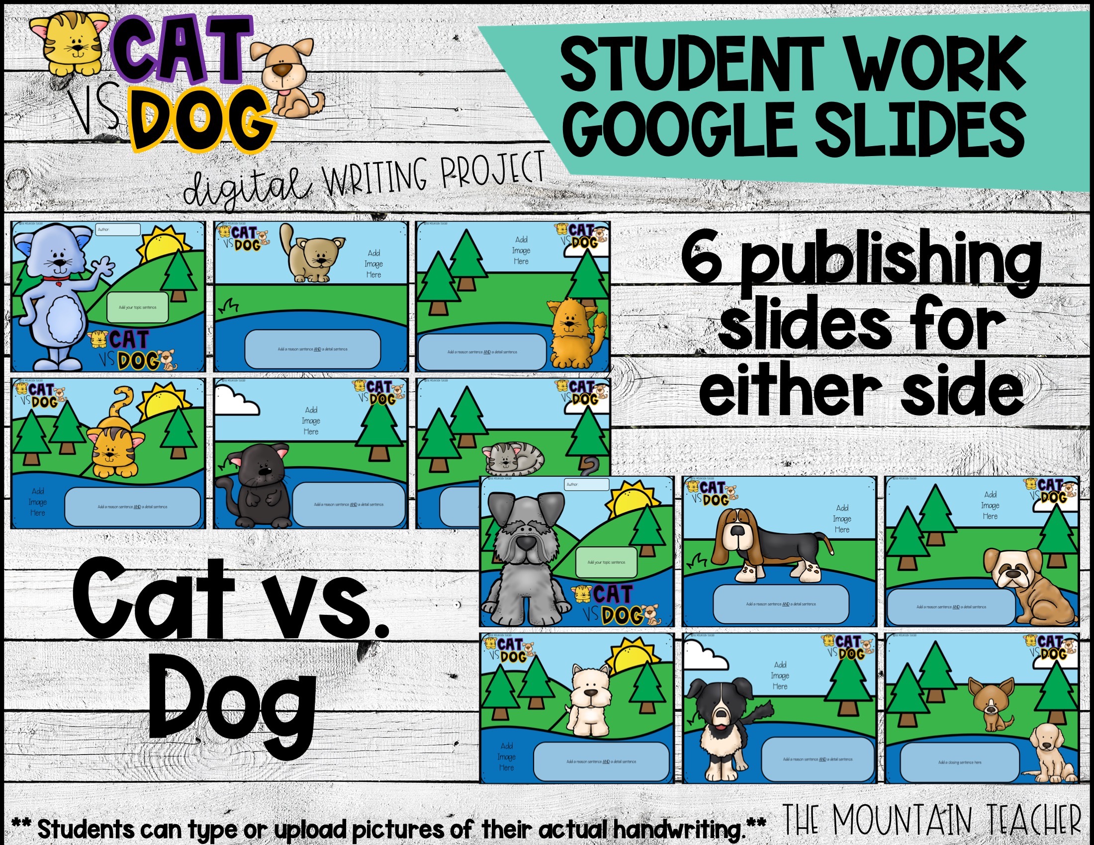 Digital Cat vs Dog Google Slides Opinion Writing Prompt with Videos ...