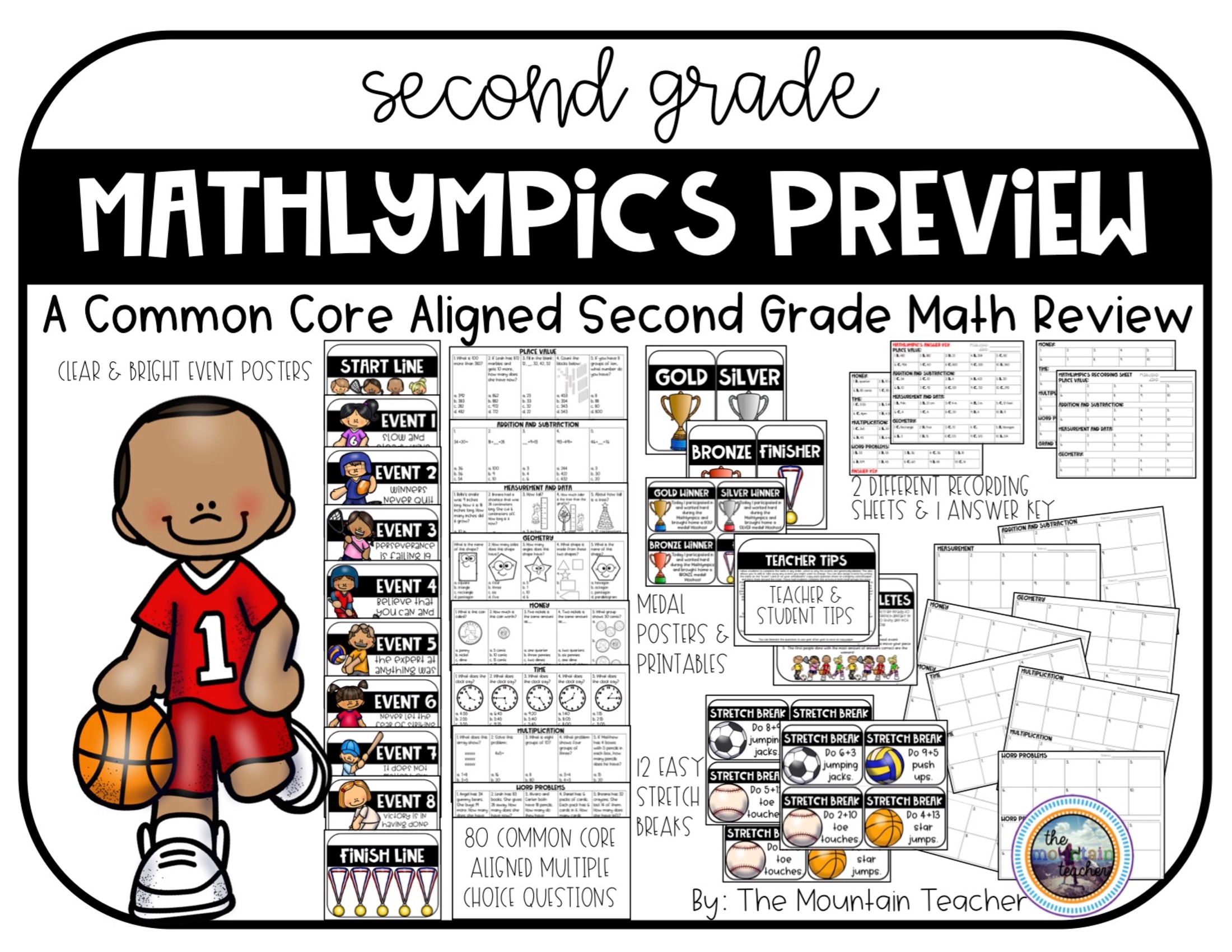 Mathlympics 2nd Grade Math Test Prep and Review | Made By Teachers