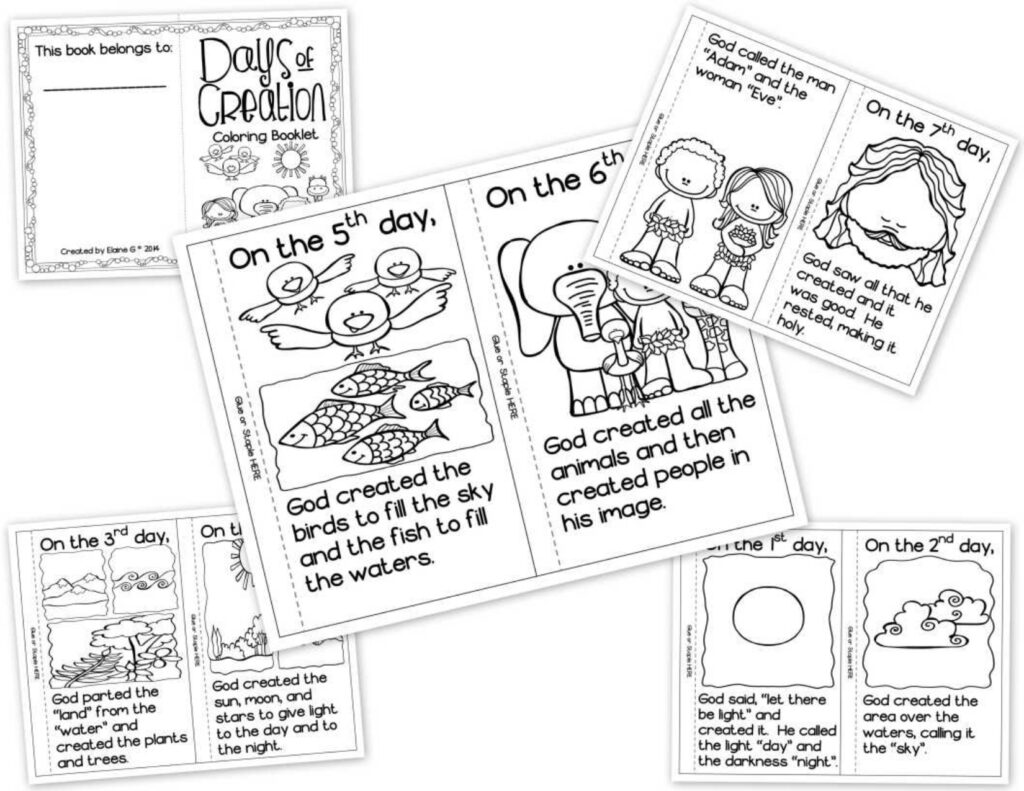 Days of Creation Booklets in Color and Black & White - Made By Teachers